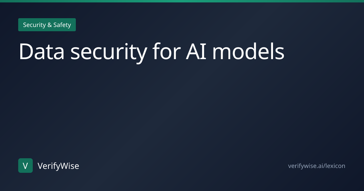 Data security for AI models | AI Governance Lexicon | VerifyWise